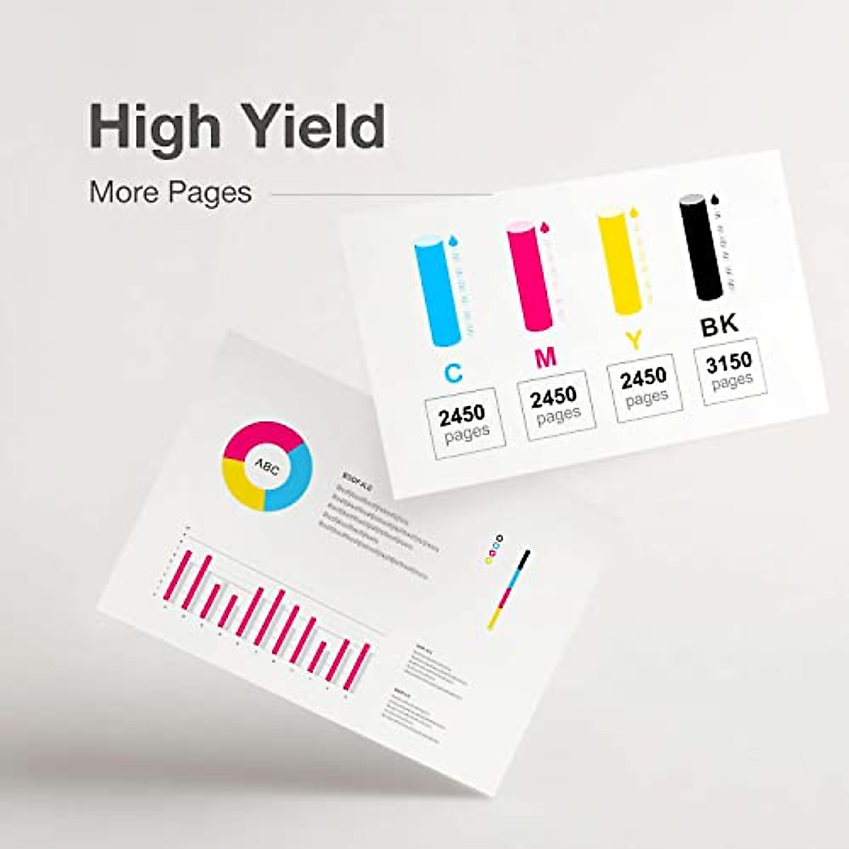 LEMERO (206X with CHIP Compatible Toner Cartridge Replacement for HP 206A 206X W2110X W2111X W2112X W2113X to use with Color Laserjet Pro M255dw M283fdw M283cdw (Black Cyan Magenta Yellow, 4 Pack)