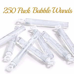 250 Pack Mini Bubble Wands Bulk, Party Favors for Weddings, Valentine's Day, Anniversaries, Celebrations, Graduation, Birthday for Boys Girls Kids Toddler Adults