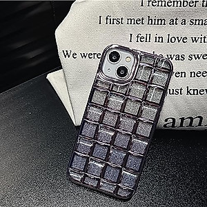 Fycyko Case for iPhone 14 Pro Max Glitter Phone Case 3D Wave Lattice Luxury Plating Aesthetic Cute Gradient Twinkle Bling Sparkle Design for iPhone 14 Pro Max Women Girl Men 6.7'' Purple