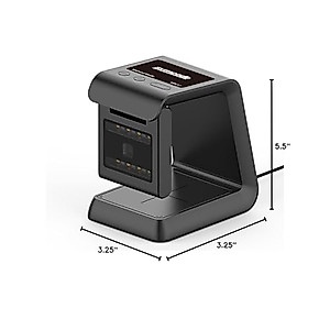 Symcode 1D 2D Hands-Free Barcode Scanner, with Omnidirectional Automatic Sensing Scanning Barcode Reader Adjustable Screen Scanning Platform Scanner for POS PC Supermarket Bookstore