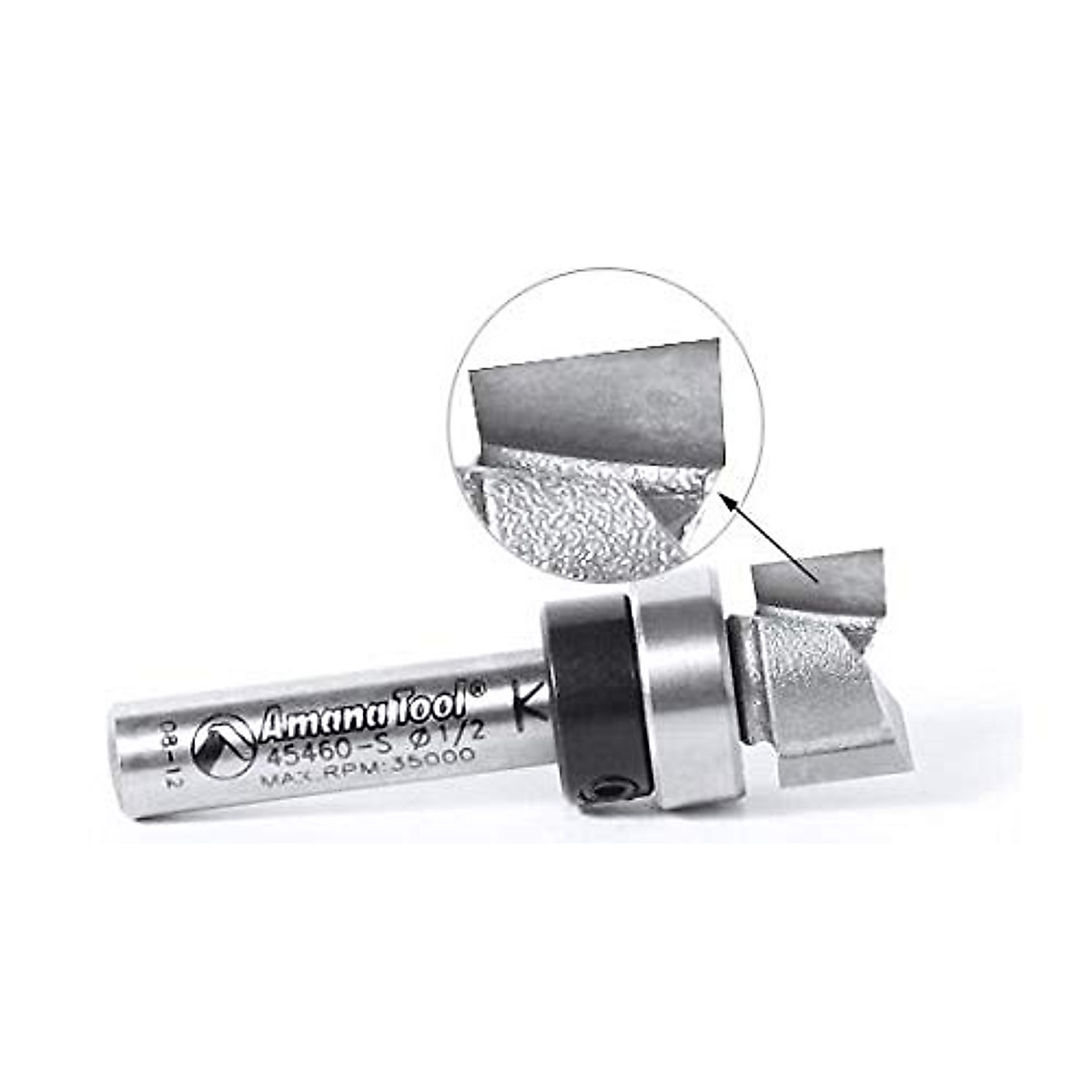 Amana Tool - 45475-S Carbide Tipped Flush Trim Plunge Template 3/8 Dia x 1/4 Sh