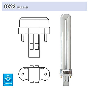 (Pack of 4) 13-Watt Single Tube 2 Pin GX23 (See Photos) Base - 3500K Neutral White 35K CFL Light Bulb - Replacement for Sylvania 20335/21137 CF13DS/835- Philips 146845 PL-S 13W/835 GE 97569F13BX/835
