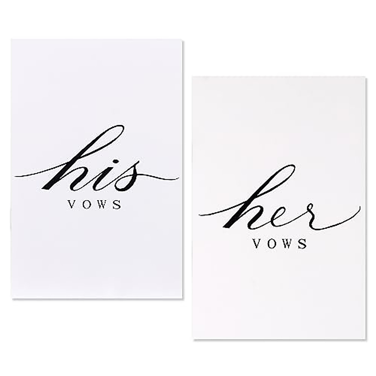 CARAVELOVE Vow Books for Wedding Vow Books His and Hers (White+ White/Black Lettering)