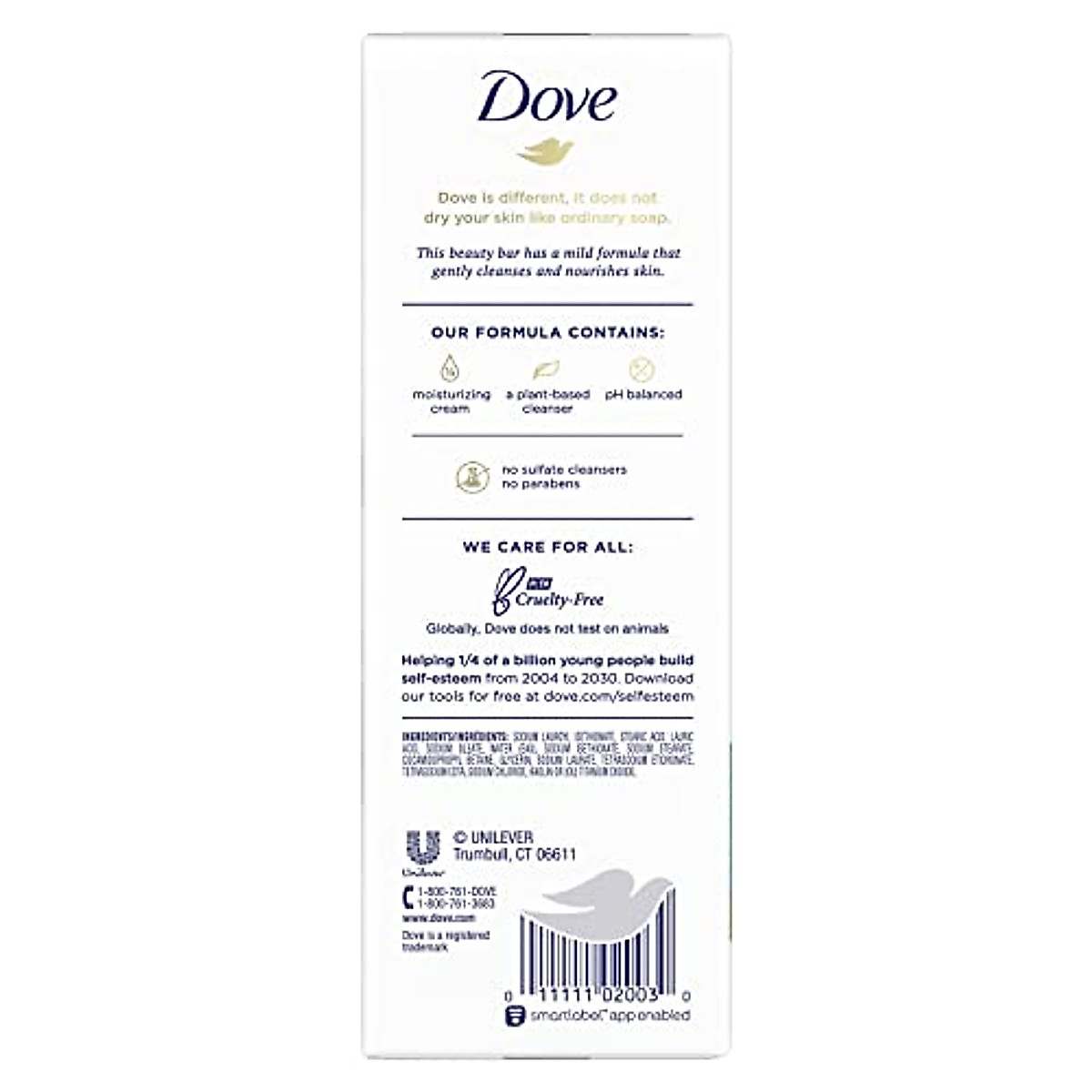 Dove Beauty Bar More Moisturizing Than Bar Soap for Softer Skin, Fragrance-Free, Hypoallergenic Beauty Bar Sensitive Skin With Gentle Cleanser 3.75 oz, 14 Bars