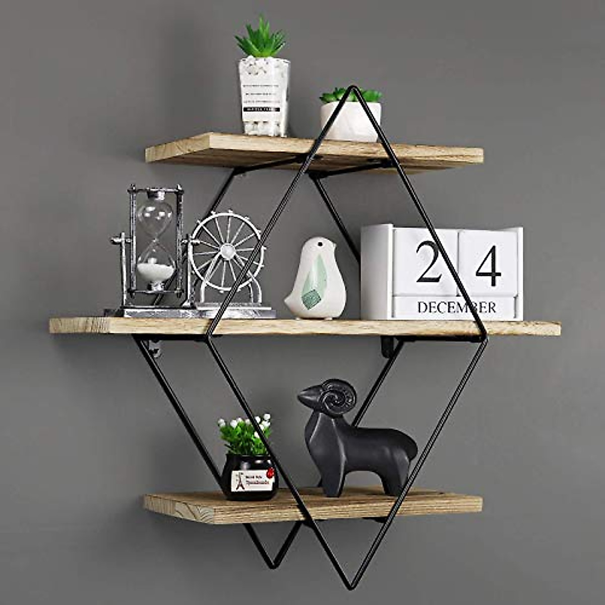 Befayoo Floating Shelves for Wall Combo (Round+Diamond)