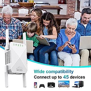 WiFi Extender, 2023 Fastest WiFi Booster 1200Mbps Dual Band (5GHz/2.4GHz) WiFi Extenders Signal Booster for Home, Internet Booster WiFi Repeater Covers up to 10000sq. ft and 45 Devices