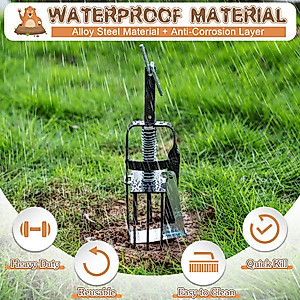 Qualirey 3 Pc Mole Trap for Lawns, Spear Style Mole Killer for Garden Yard Outdoor, Alloy Steel Mechanical Gopher Vole Traps, Quick and Clean