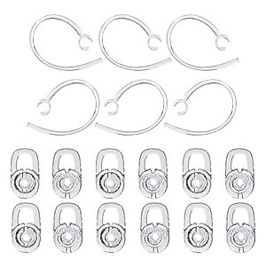 Earbud Tips Silicone Ear Tips & Ear Hook Replacement Earbud Tips 12 Pcs Replacement Ear Hooks And 6pcs Large Replacement Eargel Compatible With Plantronics M70 M165 M1100 M100 M55 M28 M25 Voyager Edge
