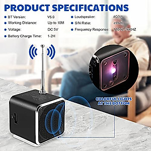 Hemobllo Mini Speaker Digital Portable Music MP3/4 Player Micro SD/TF USB Disk Speaker FM Radio Mini Digital Display Screen Speaker Music Player(Black)
