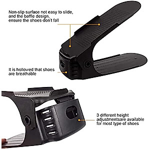 JunJia 10pcs Shoe Slots Organizer Space Saver Shoe Stacker Storage Adjustable Double Deck Rack Holder for Closet-Khaki