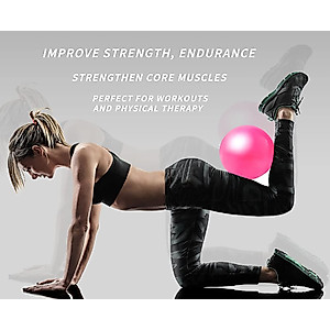 JUFANGFIN Pilates Exercise Ball Mini 6 Inch Yoga Barre Workout Fitness Balance Physical Therapy Squishy Balls for Home with Pump(Purple)