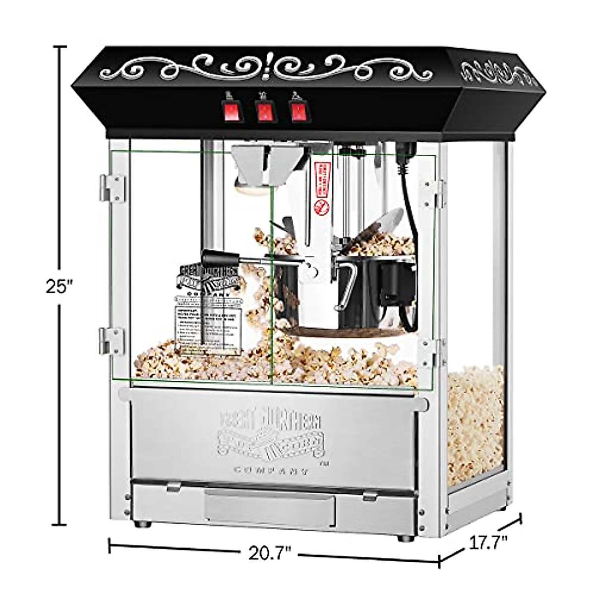 Great Northern 10 oz Perfect Popper Countertop Style Popcorn Machine Black
