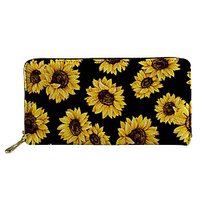 chaqlin Sunflowers Wallets Purse Coin Pocket Card Holder Money Clips Phone Holder