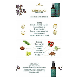 AVIMEE HERBAL Keshpallav Hair Oil for Men and Women | Reduces Hair fall & dandruff | Promotes Hair Growth [100 ML]