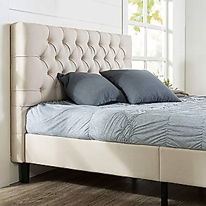 ZINUS Misty Upholstered Platform Bed Frame, Mattress Foundation, Wood Slat Support, No Box Spring Needed, Easy Assembly, Taupe, Full