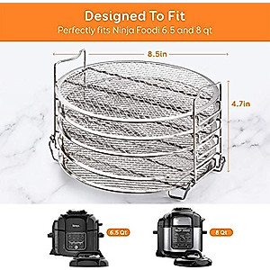 SICHEER Dehydrator Rack Stainless Steel Stand Accessories Compatible with Ninja Foodi Pressure Cooker and Air Fryer 6.5 and 8 Qt, Compatible with Instant Pot Duo Crisp 8 Qt