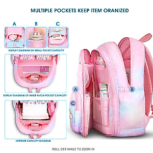 cotmcor Backpacks for Girls, Kids Backpack, Cute Bookbag Bunny School Bag for Kindergarten and Elementary