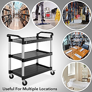 Jubilee Heavy-Duty 3-Tier Utility Service Cart with Wheels, 40.25" x 38.5"