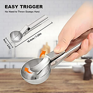 Ice Cream Scoop Stainless Steel Ice Cream Scooper Metal Ice Cream Scoops with Trigger, Perfect for Frozen Yogurt, Gelatos, Sundaes (Medium Silver) (silver style 1) (Silver)