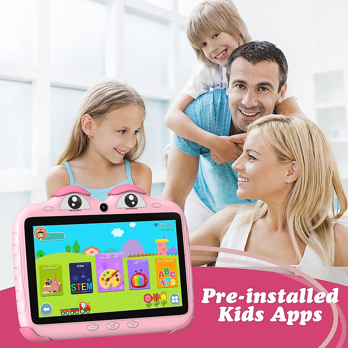 Kids Tablet 7 Inch Tablet for Kids 32GB Toddler Tablet Kids Software Installed, Kids Learning Android Tablet with WiFi YouTube Parental Control for Toddlers Boys Girls Childrens Tablet