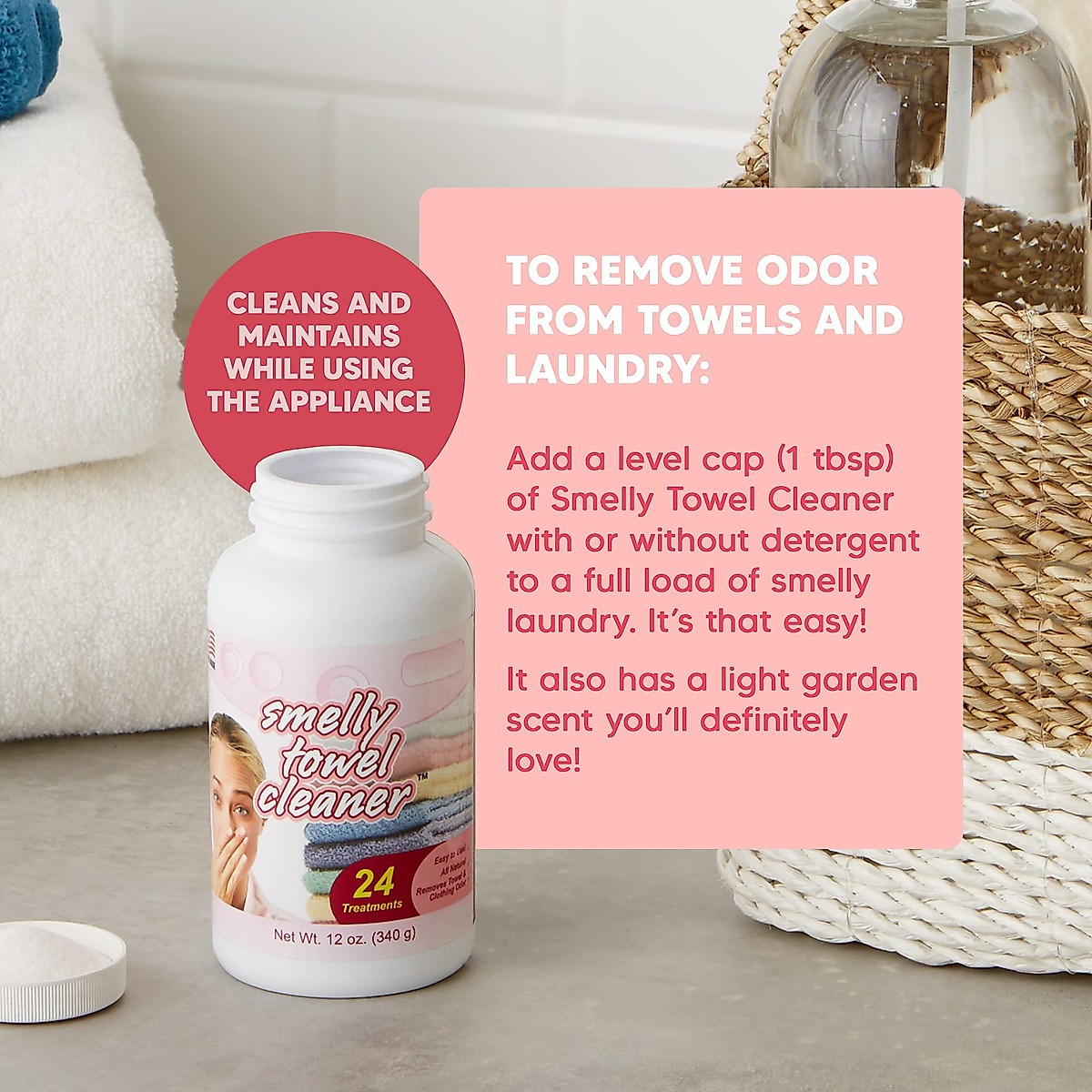 Smelly Washer & Towel Cleaner, 24 Treatments