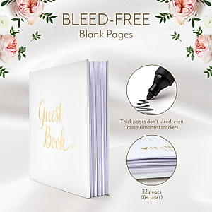 Your Perfect Day Wedding Guest Book - Elegant Guest Book Wedding Reception, Baby Shower Guest Book, Polaroid Guest Book for Wedding and Special Events, Wedding Guest Book Polaroid Pictures (White&Gold)