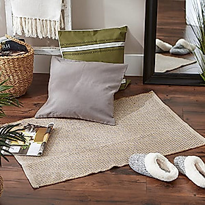 DII Woven Recycled Yarn Rag Rug Collection Miniature Diamonds, 2x3', Stone