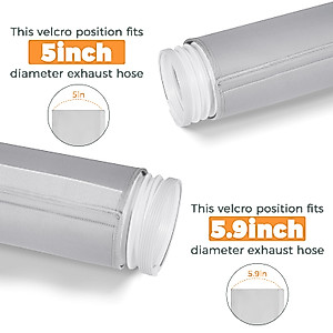 Ziopetru Portable Air Conditioner Hose Cover, Flexible and Thick Gray Insulated AC Hose Cover, Fits 5 Inch & 5.9 Inch Diameter Exhaust Hoses