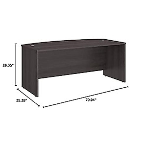 Bush Business Furniture Studio C 72W x 36D Bow Front Desk in Storm Gray