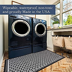 Carolina Creekhouse Kristen FloorFlat (054511UB) | Decorative Vinyl Floor Covering | Lay Flat | Durable | No Curling Edges | Waterproof | Easy Clean | Wipeable | Eco-Friendly | 2x5 Mat|Grey