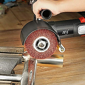 Burnishing Polishing Machine, ZFE 1200W 110V Burnishing Polishing Machine Polisher/Sander Set with 4PCS Non-woven Burnishing Wheels (80# 120# 240# 360#) for Metal and Stainless Steel Polishing