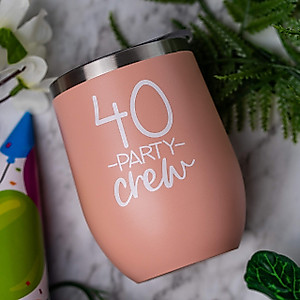 40 Party Crew Tumbler 4-Pack - 40th Birthday Gifts for Women – 40 Birthday Gifts for Women – 40th Bday Gifts for Women -40th Birthday Squad - 40th Birthday Crew - 40th Birthday Cups