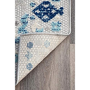 nuLOOM Indoor/Outdoor Contemporary Celestial Accent Rug, 3x5, Blue
