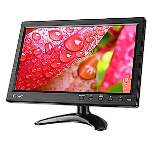 Eyoyo 10 Inch Monitor 1024x600 Small Display HD TFT LCD Display Screen Support AV VGA BNC HDMI Video Input for CCTV DVD PC DVR with Speakers and Remote Control