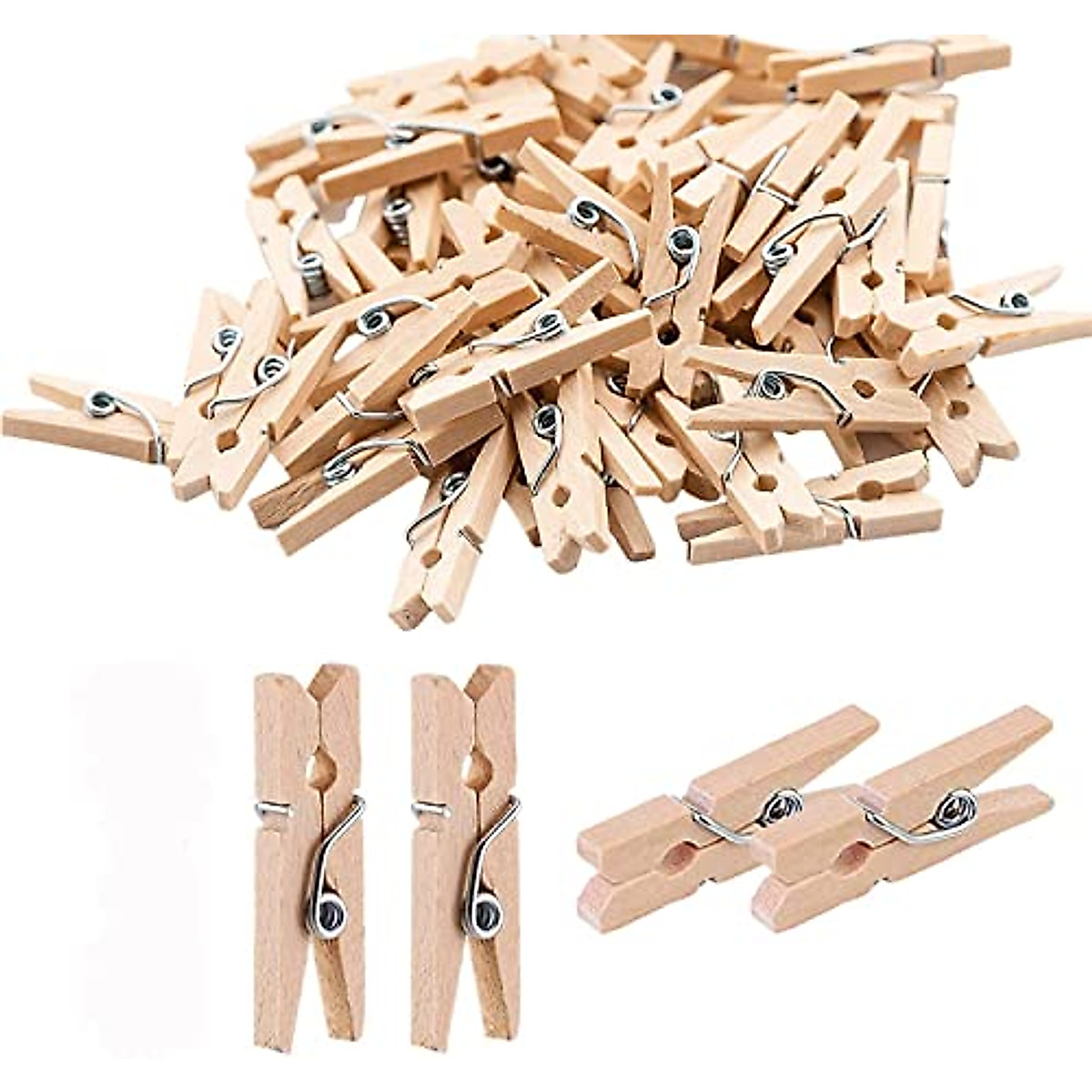 Clothes Dryer Clips,50pcs Mini Wooden Clothespins for Crafts,Small Clothes Pins for Quilting/Photo,Wooden Close Pins for Laundry and Stockings（4.5 cm/1.77inch） (50)