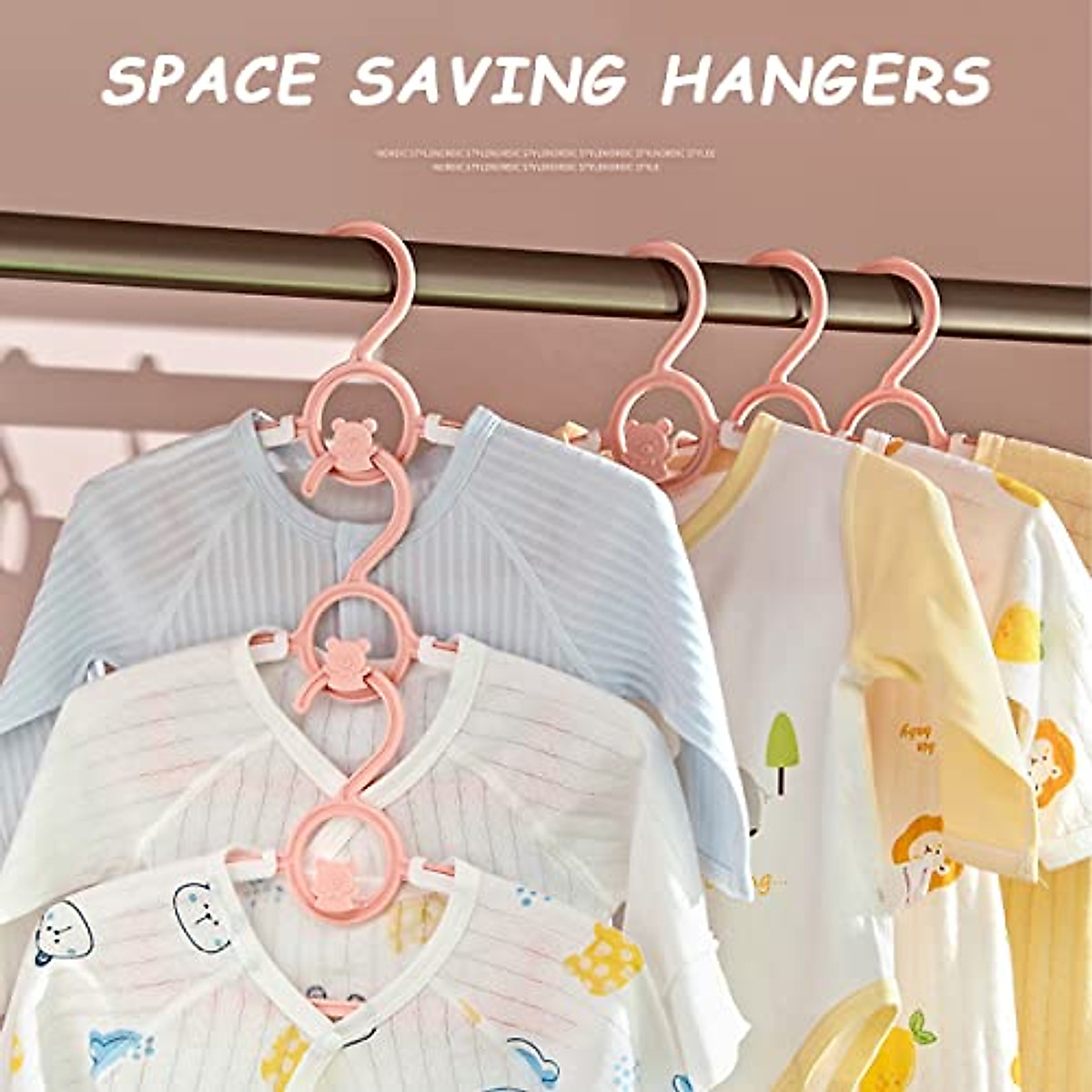40 Pack Baby Hangers for Closet Plastic Kids Hangers Clothes Space Saving Hangers Non Slip Extendable Baby Hangers for Nursery Toddler Heavy Duty Clothing Hangers Bulk, Mixed Color