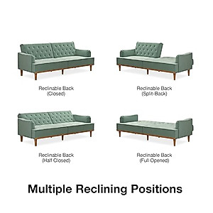 Mr. Kate Stella Vintage Convertible Sofa Bed Futon, Teal Velvet