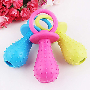 JJLFresheners Dserw Dog Pacifier Chew Toys, Mini Bite Resistant Bell Shape Rubber Pacifier Pet Dog Puppy Molar Chew Training Toy, Bell Chewing Playing Training Toys, for Pet Puppy Dog Cat