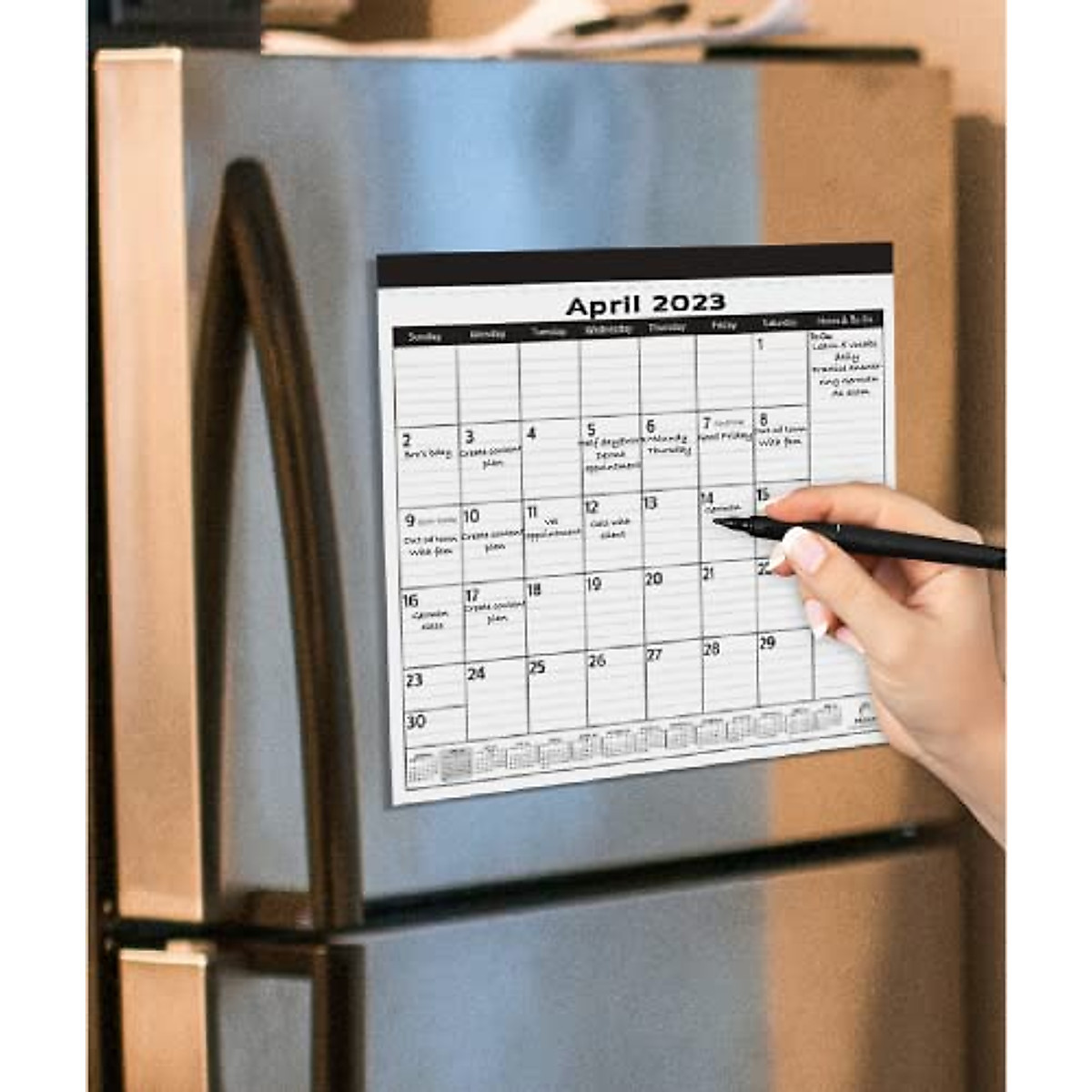 2023 2024 Refrigerator Calendar by StriveZen, Magnetic, Monthly, January 2023 -December 2024, Strong Magnets for Fridge, 10x10 Inch, Academic, Teacher Busy Mom. Home-Office, Minimalist, 24 months