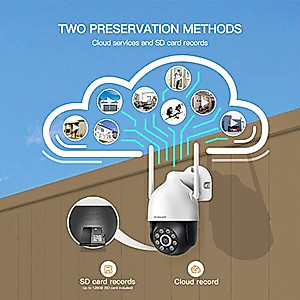Jennov 2K Security Camera Wireless Outdoor, Plug-in Smart Security Camera 3Mp WiFi Surveillance System,Color Night Vision, Motion Detection, Two-Way Audio, Easy Set Up
