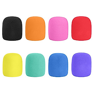 ChromLives Colorful Microphone Cover Microphone Windscreen Foam Cover Top Grade 8 Pack