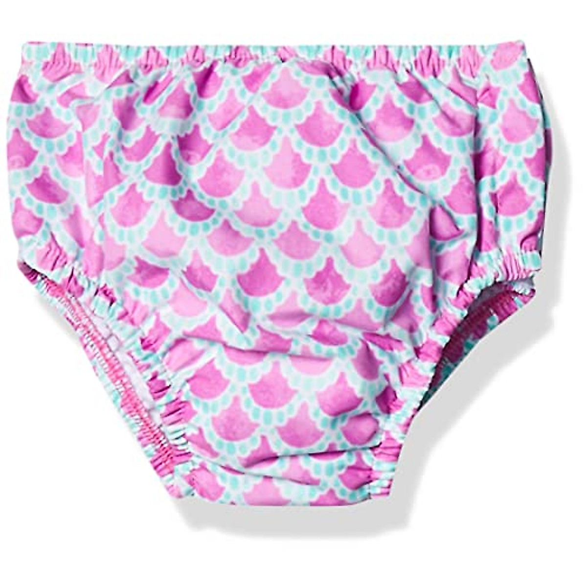 Swim Time Girls' Reusable Swim Diaper UPF 50+ with Side Snaps, Purple Mermaid Print, Medium