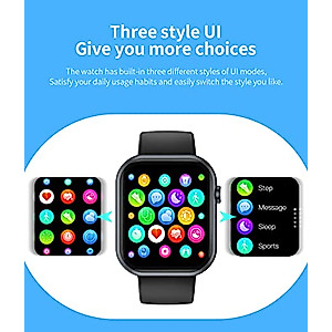 Smart watch, answer/dial phone, 1.83 inch fitness tracker, applicable to Android, IOS, sleep monitoring with blood pressure and blood oxygen, IP68 waterproof, applicable to men and women（Black）