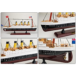SAILINGSTORY Wooden Titanic Model Cruise Ship Liner 1/680 Scale Replica 14" Titanic Ship Toys Gifts