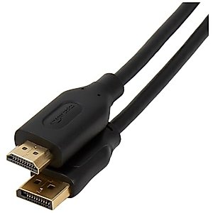 Amazon Basics DisplayPort to HDMI Display Cable, Uni-Directional, 4k@30Hz, 1920x1200, 1080p, Gold-Plated Plugs, 10 Foot, Black