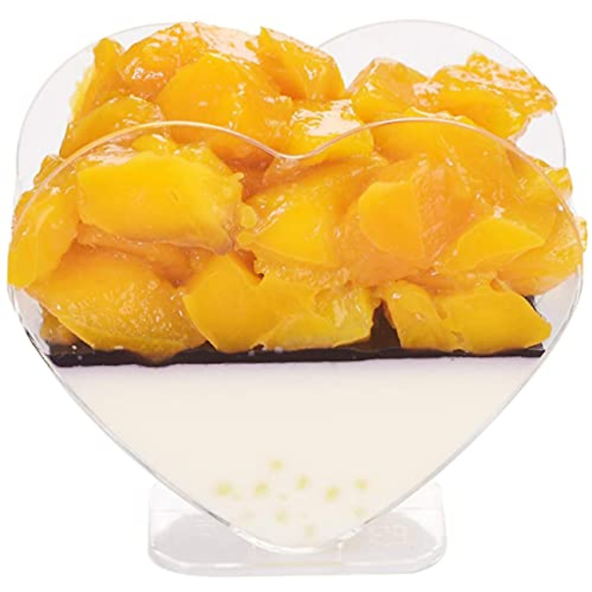 Healthcom 50 Packs 80ml Clear Mousse Dessert Cups Heart-Shaped Cake Cups Disposable Ice Cream Dessert Bowls Tasting Sample Cup Salad Sundae Pudding Cups Plastic Tableware Supplies for Party Wedding