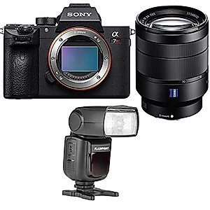 Sony Alpha a7R III Mirrorless Digital Camera (V2) with FE 24-70mm f/4 OSS Lens Bundle with Flashpoint Zoom Li-ion R2 TTL On-Camera Flash Speedlight