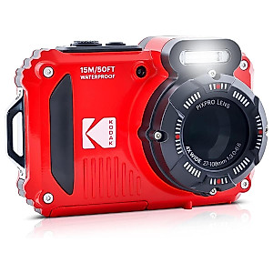 KODAK PIXPRO WPZ2 Rugged Waterproof Digital Camera 16MP 4X Optical Zoom 2.7" LCD Full HD Video, Red