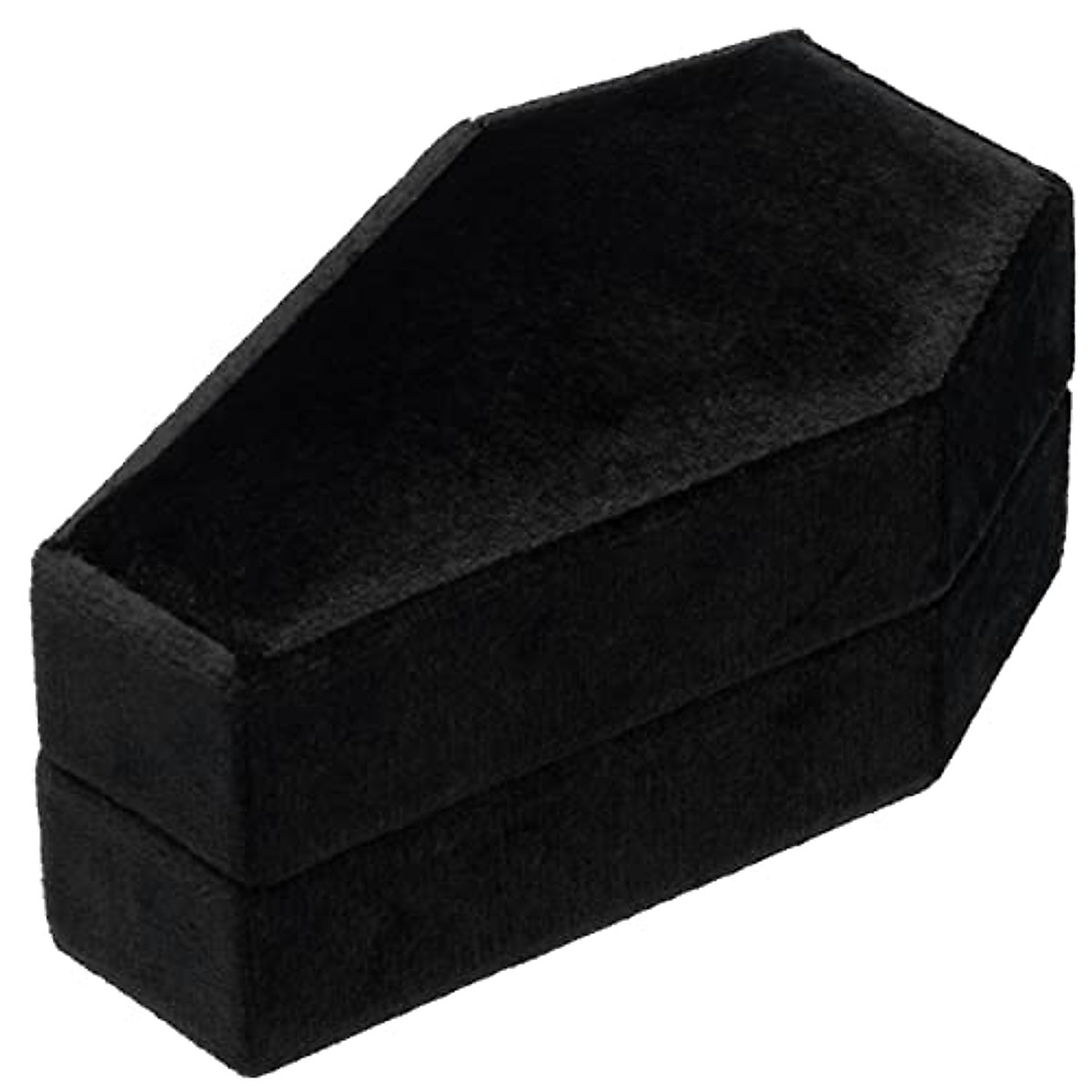 Velvet Coffin Ring Box Case Holder for Gothic Wedding Ceremony,Gothic Jewelry Organizer Decorations (Black)