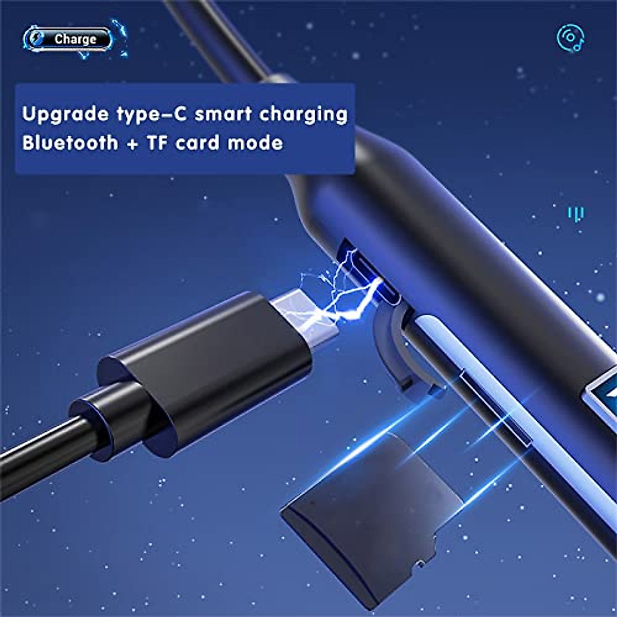 CARRYKING G27 Bluetooth Earbuds Wireless Behind The Neck Headphones, Halter Neck Wireless Bluetooth/TF Card Headphones for Morning Running Sport Earbud